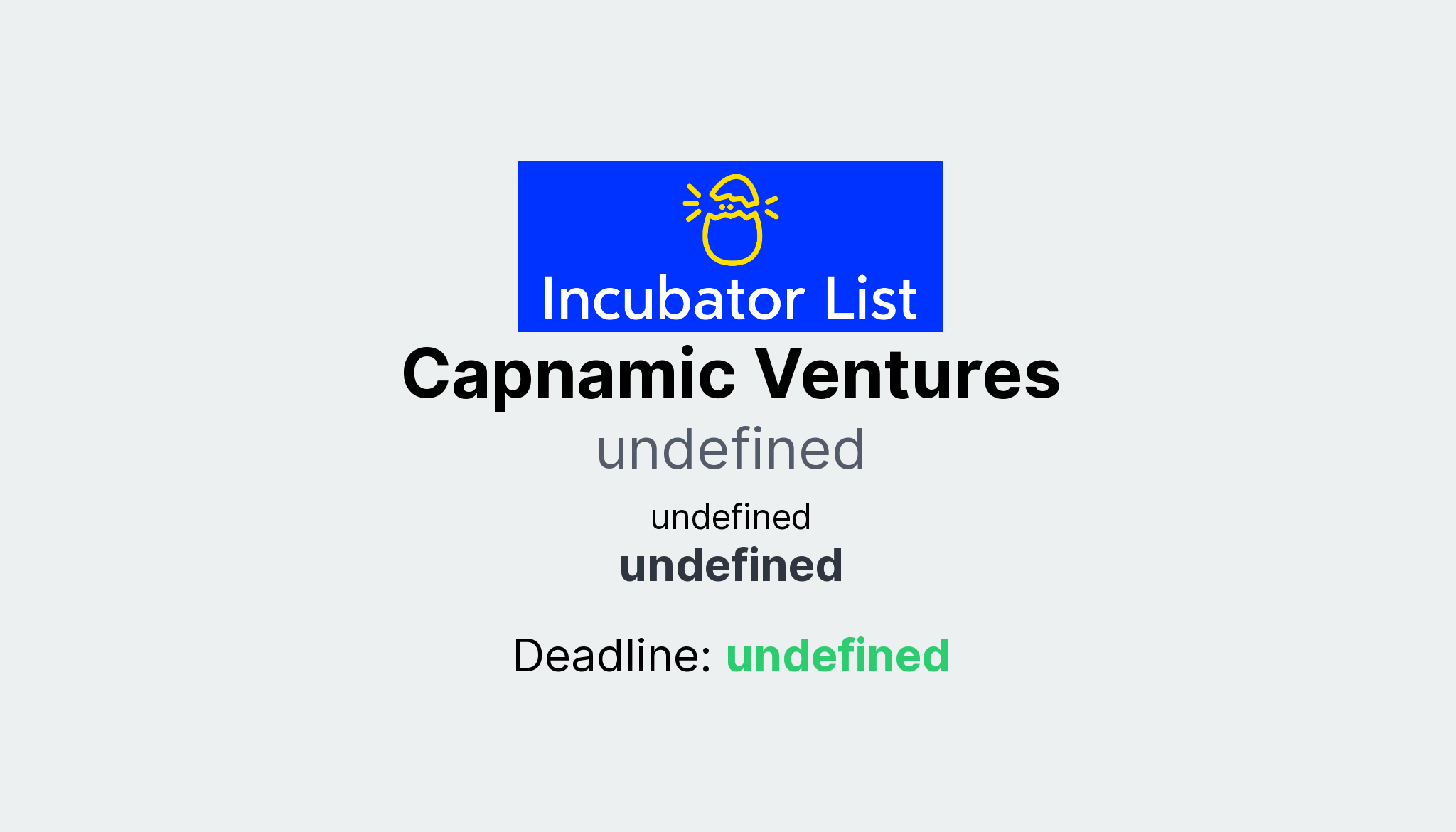 Capnamic Ventures - Key Information